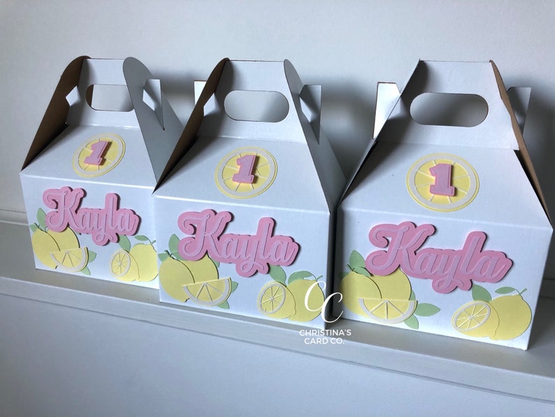 Pink Lemonade Theme Party Favor Boxes 6x4x4 Inch Gable Boxes - Etsy