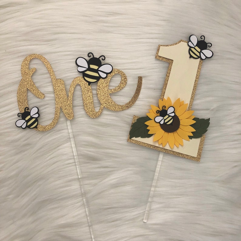 First Birthday Cake Smash Set | Sweet as Can Bee Theme | High Chair ...