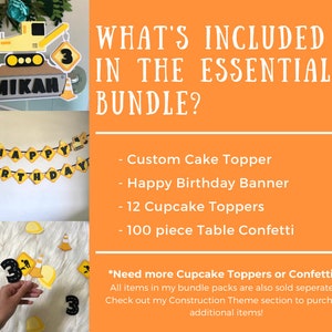 PARTY BUNDLE ESSENTIALS | Construction Theme Birthday Party Matching ...