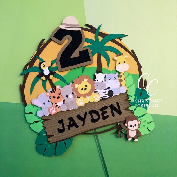Safari Jungle Cake Topper Safari Birthday Party Theme Two | Etsy