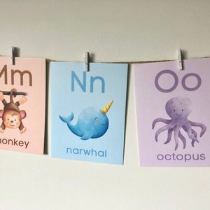 ANIMAL ALPHABET Baby Flash Cards | Rainbow Edition | 26 Colorful Flash ...