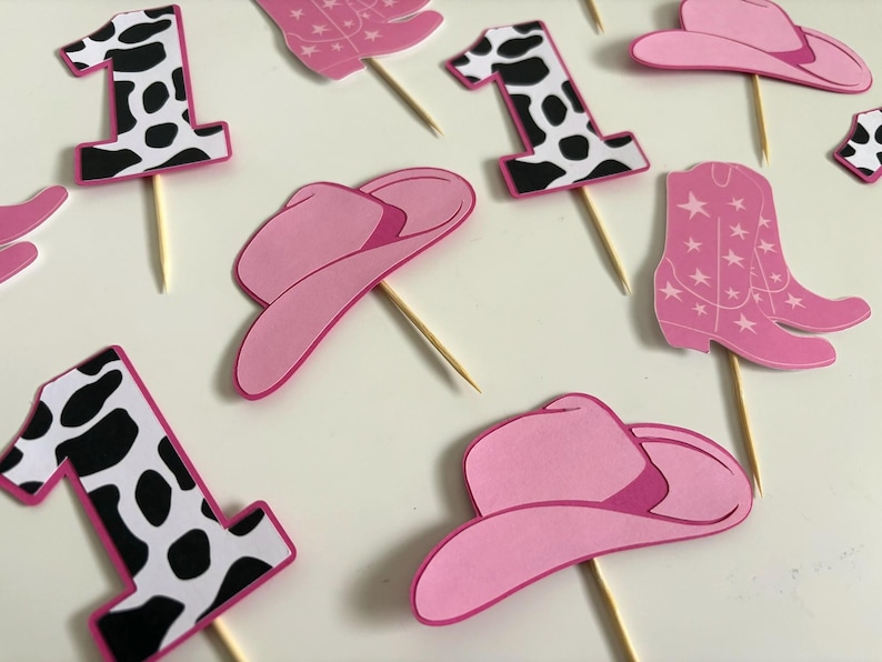 Pink Cowgirl Rodeo Cupcake Toppers | Customizable Any Age | My First ...