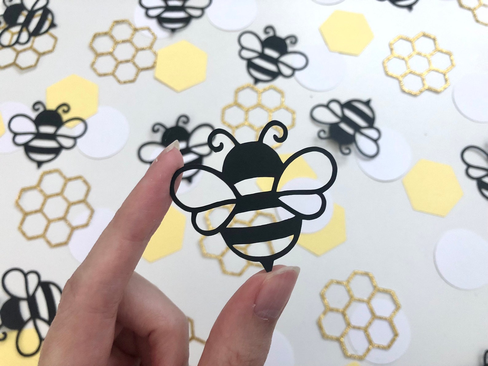 Bee Table Confetti | Honey Bee Party Decorations | Bees Honeycomb ...