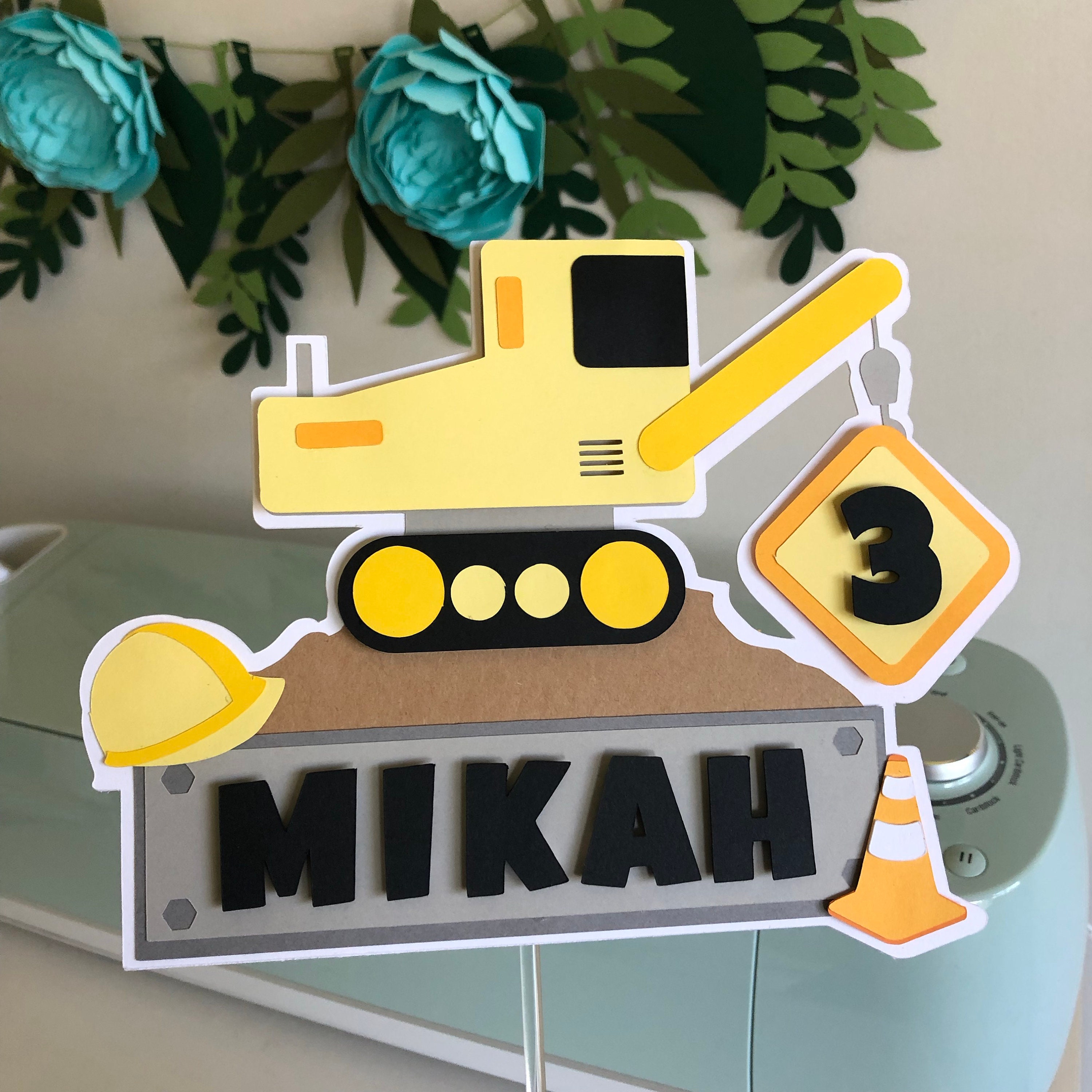 Construction Cake Topper Any Age Topper Construction Sign | Etsy
