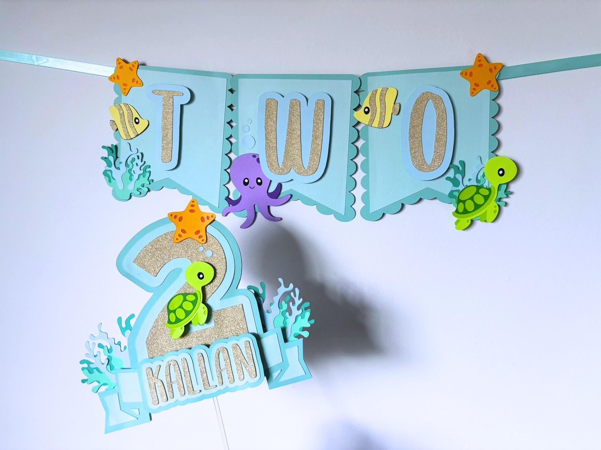 Under the Sea Cake Smash 2nd Birthday Set | Custom Age and Name Topper ...