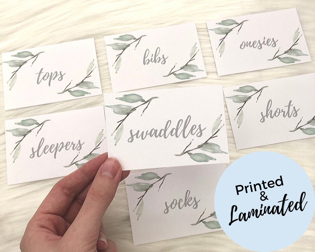 PRINTED & LAMINATED Nursery Drawer Labels | Neutral Nature | Gender ...