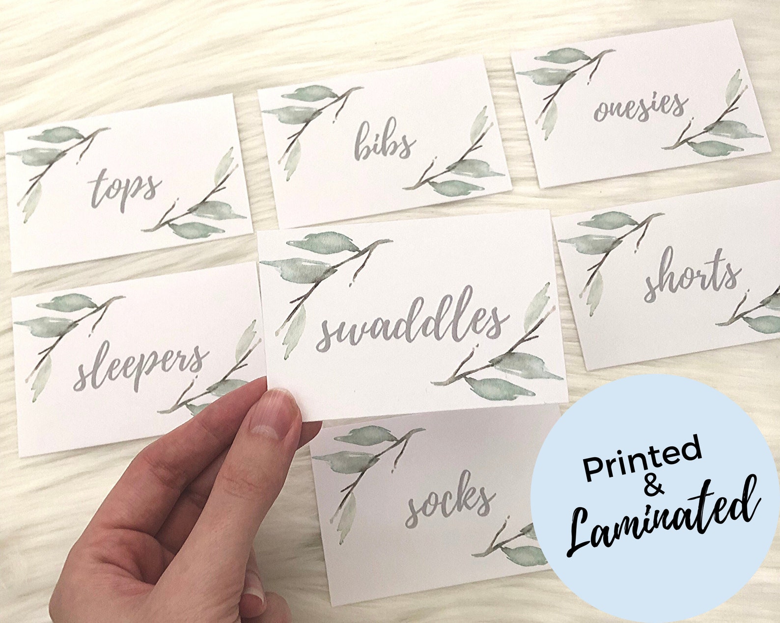 PRINTED & LAMINATED Nursery Drawer Labels | Neutral Nature | Gender ...