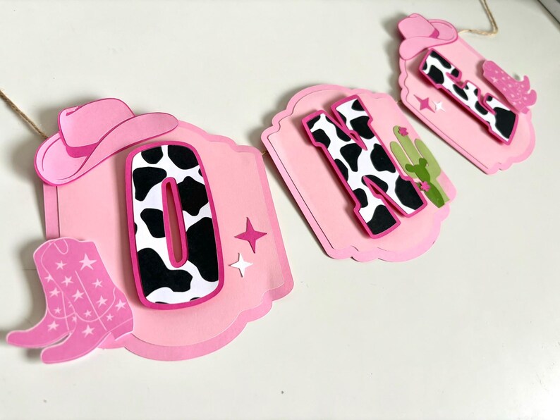 Pink Cowgirl Rodeo High Chair Banner | ONE TWO Age Banner| My First ...