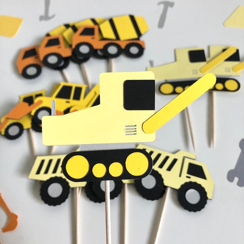 Construction Truck Cupcake Toppers | Digger Trucks, Cement Trucks ...
