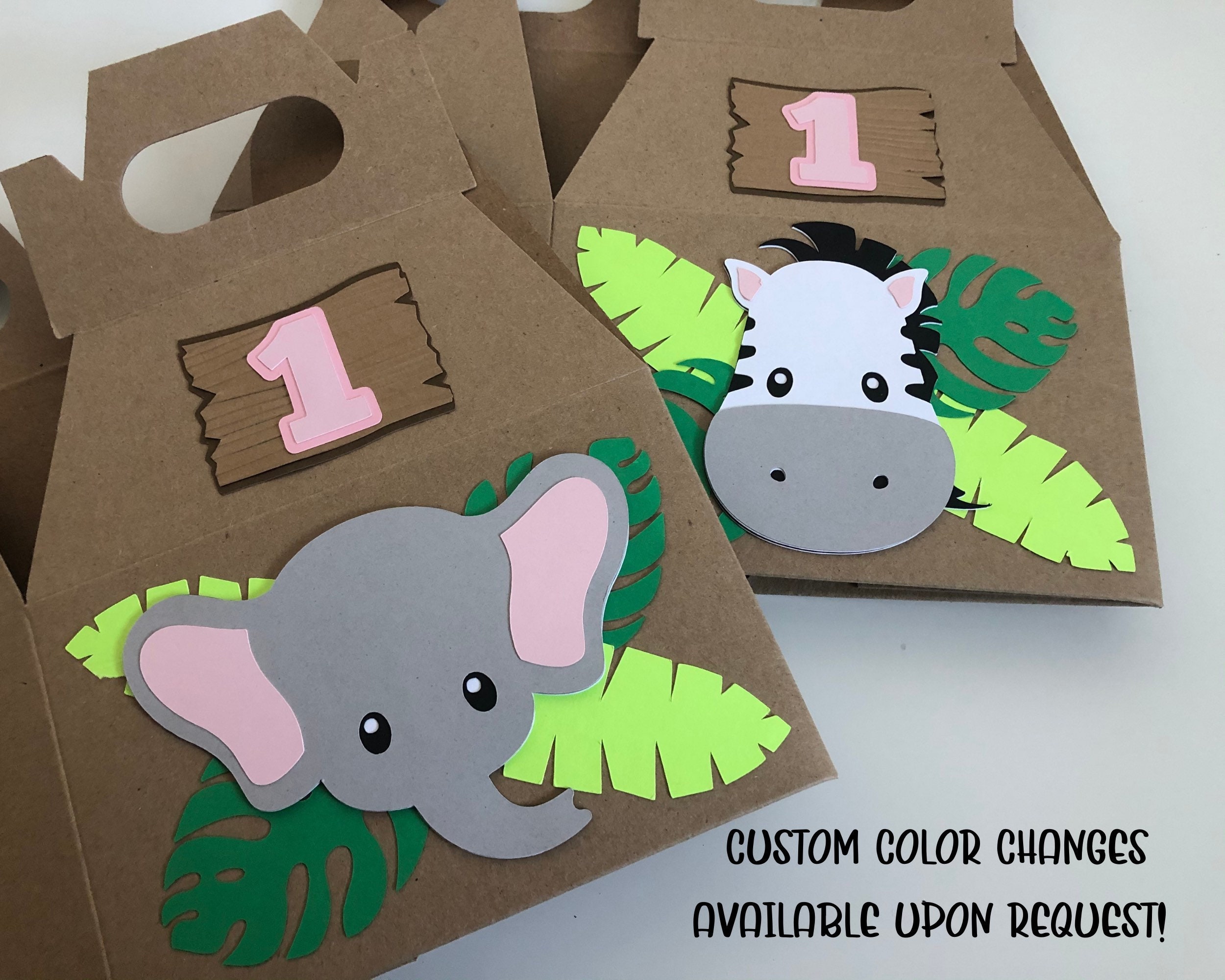 Safari Jungle Theme Party Favor Boxes | 6x4x4 Inch Gable Boxes | Safari ...