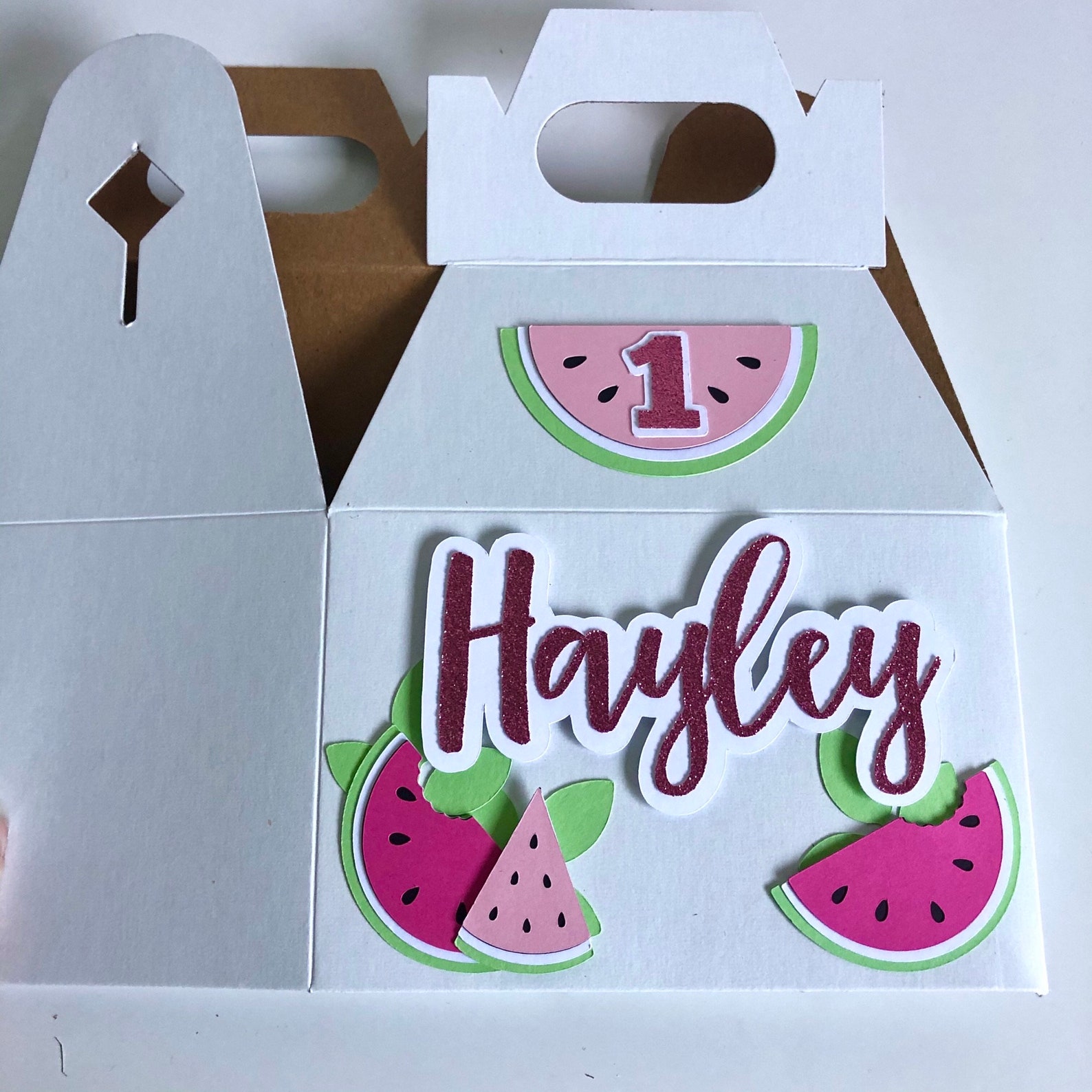 Watermelon Theme Party Favor Boxes | 6x4x4 Inch Gable Boxes | One in a ...
