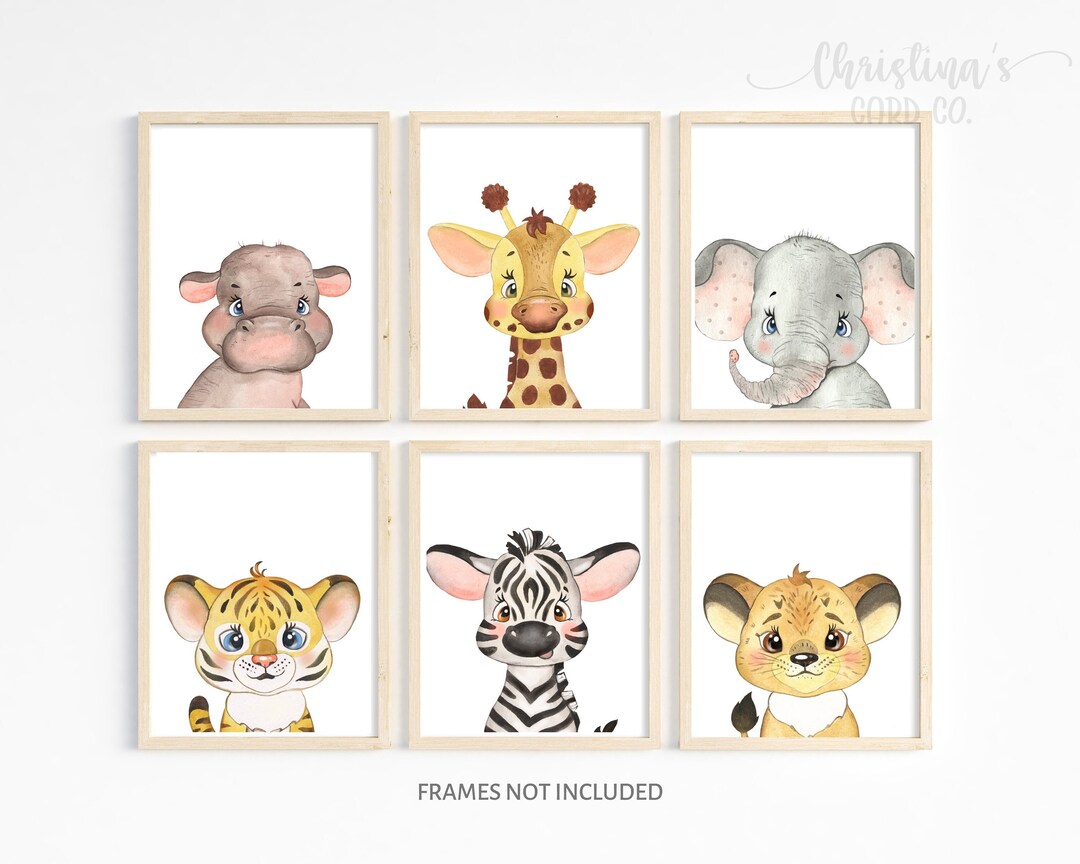 Nursery Wall Prints | Safari Animal Theme | 5x7, 8x10, 11x14 | Nursery ...