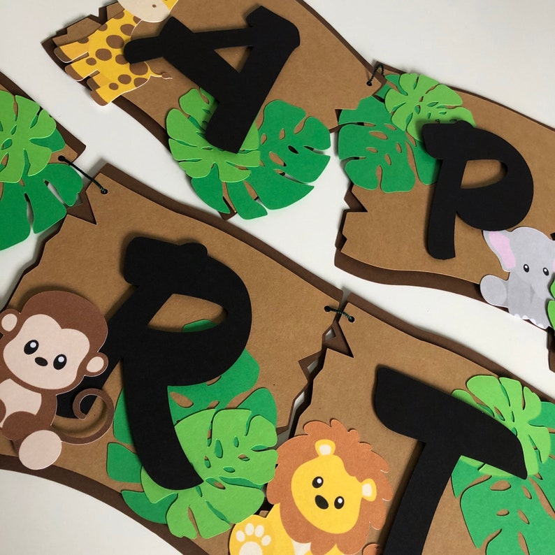 Safari Jungle Birthday Banner Safari Theme Happy Birthday - Etsy