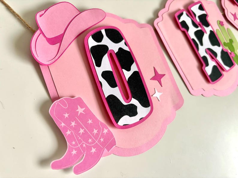 Pink Cowgirl Rodeo High Chair Banner | ONE TWO Age Banner| My First ...