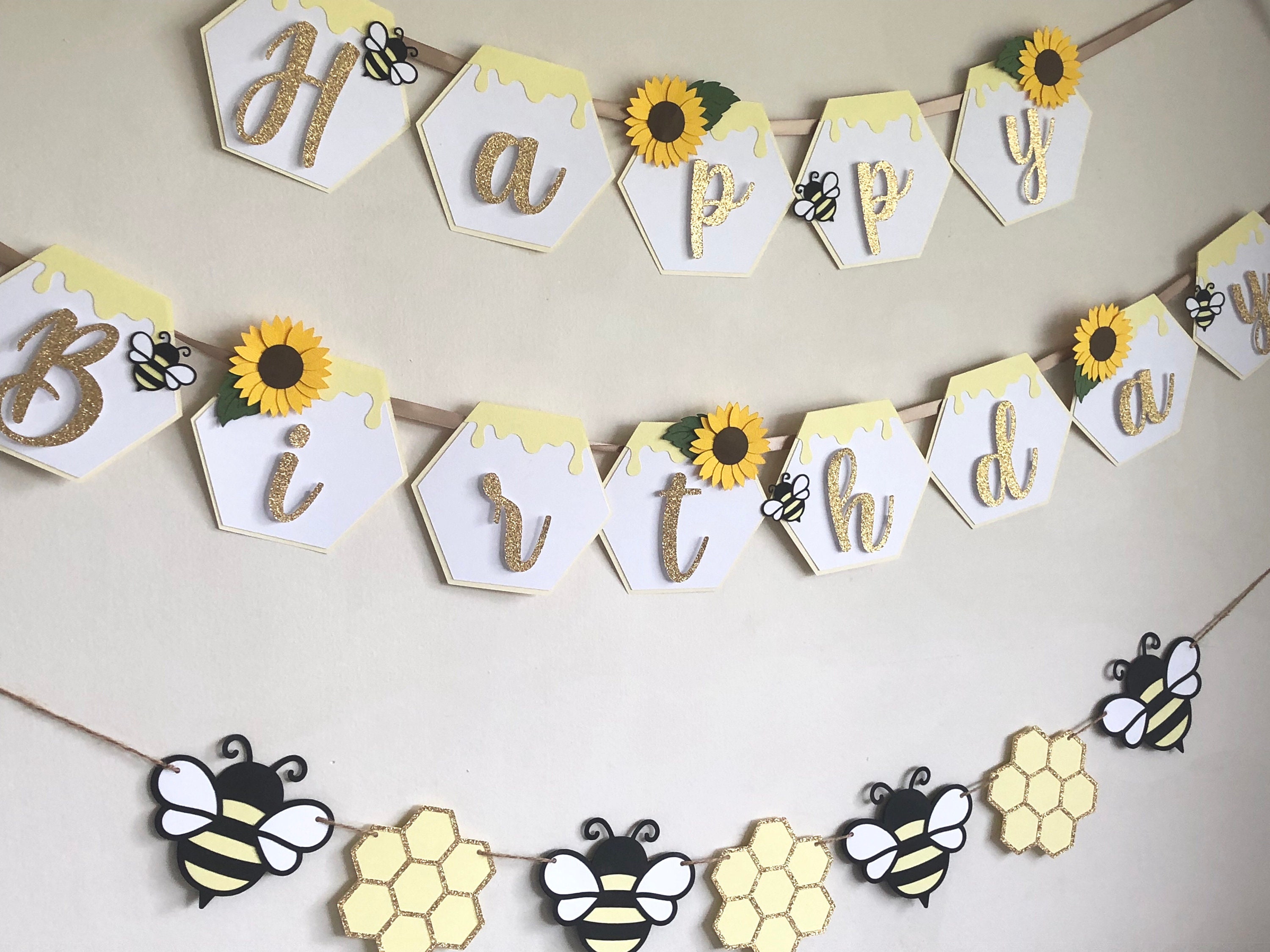 Sweet as Can Bee Banner | Happy Birthday Banner | Sunflowers and ...