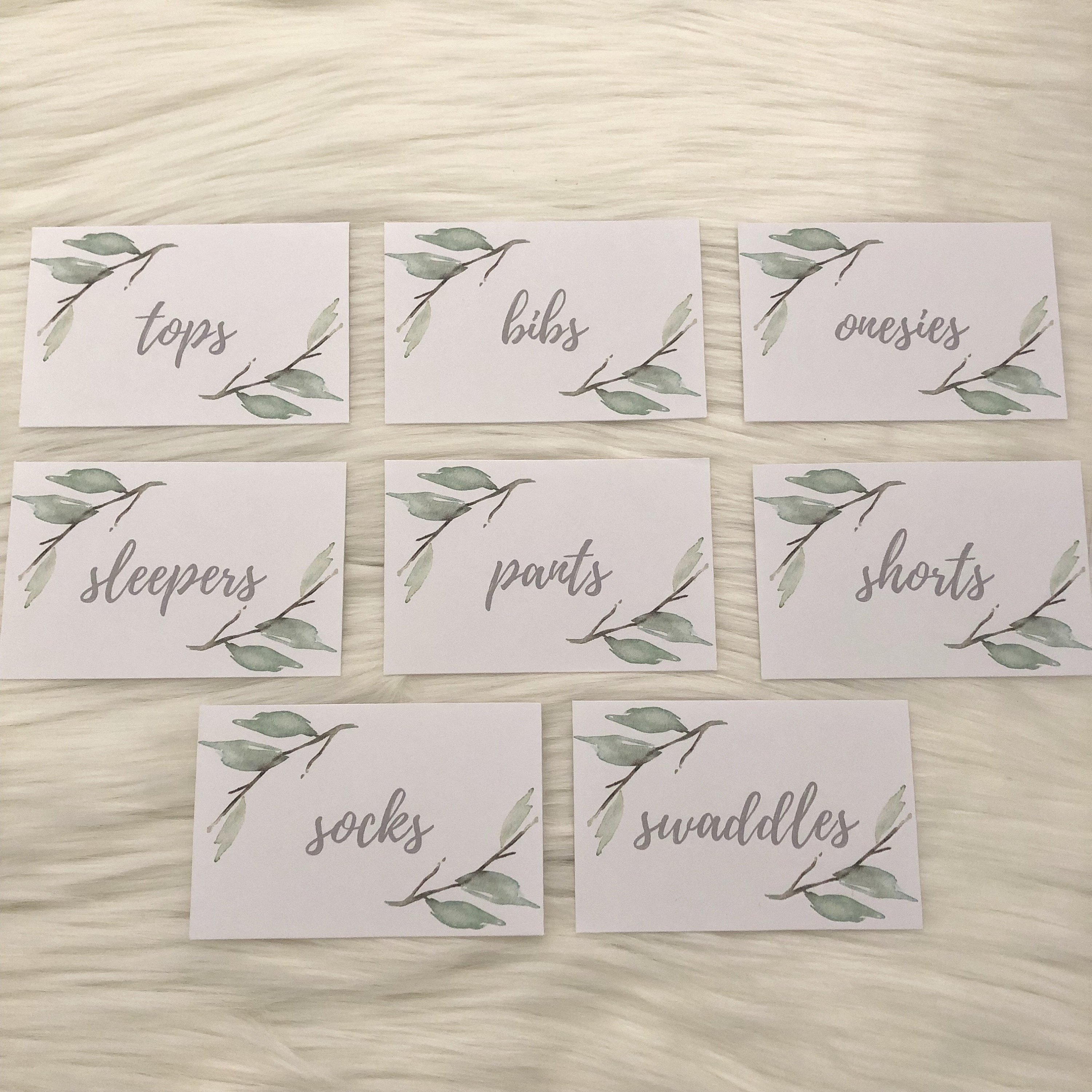 PRINTED & LAMINATED Nursery Drawer Labels | Neutral Nature | Gender ...