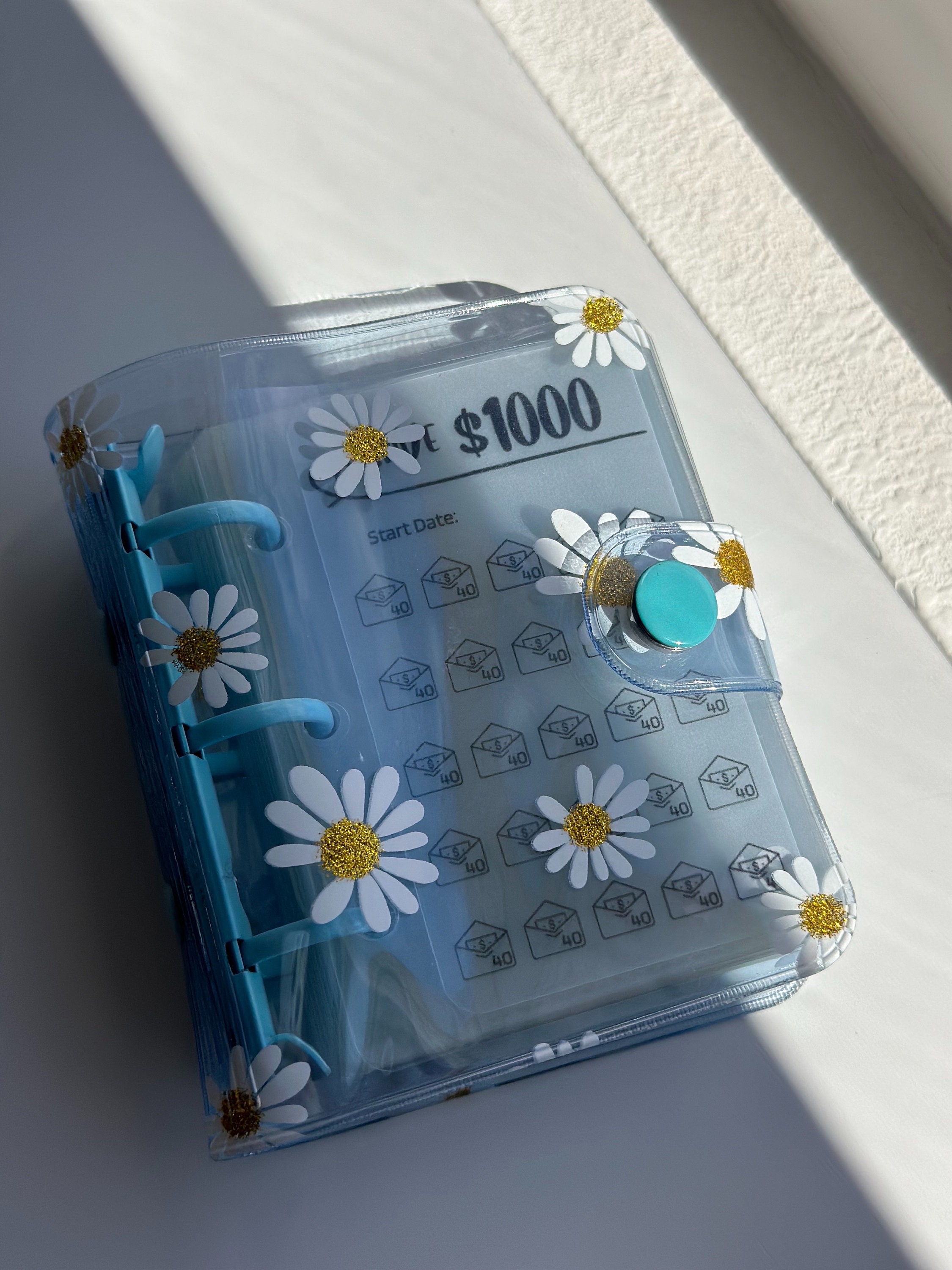 Savings Challenges, 1000 Dollar Savings Challenges, Mini Wallet, Daisy ...