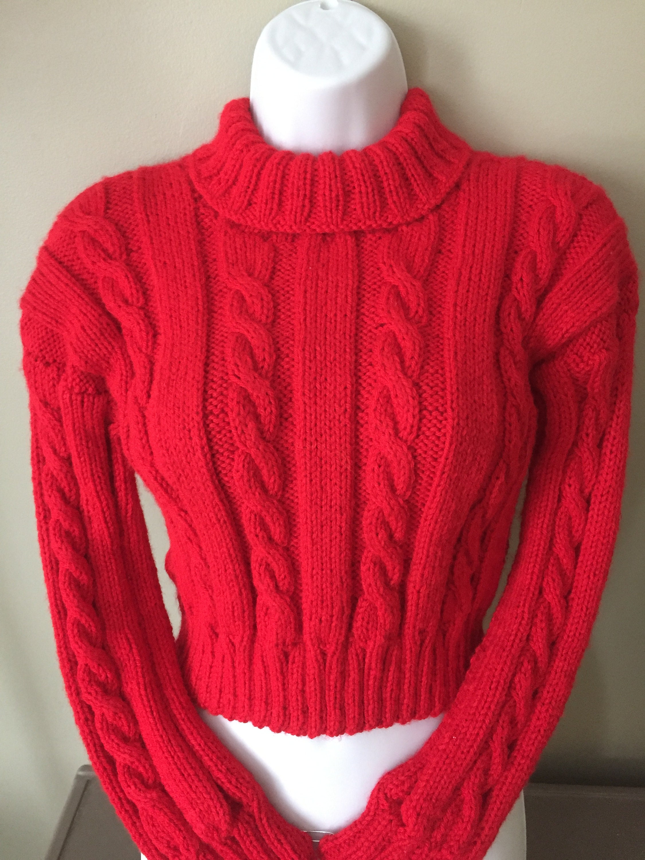 Made to Order Knitted Sweetheart's Sweater in Red/ Knitted Jumper With ...