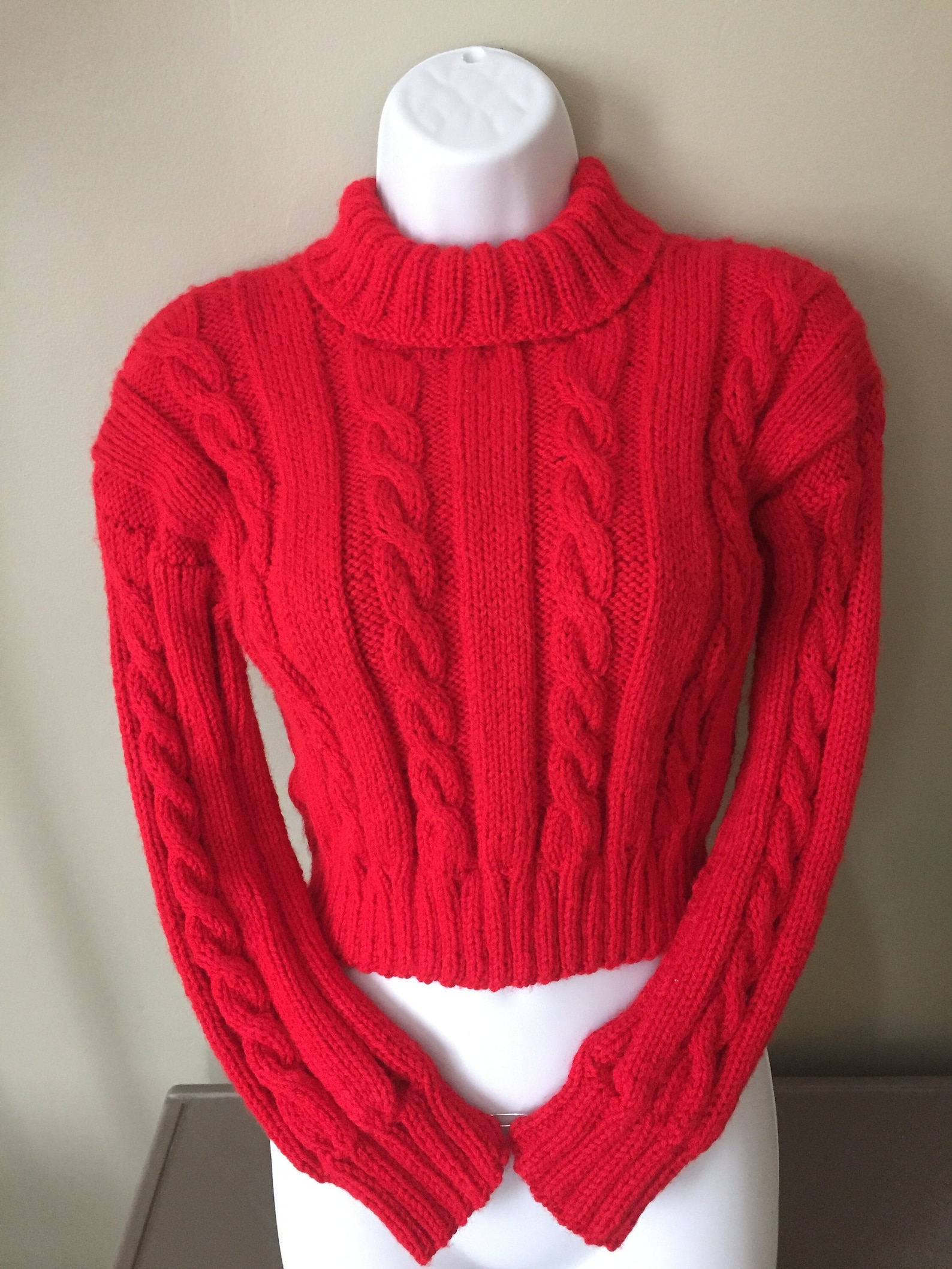 Made to Order Knitted Sweetheart's Sweater in Red/ Knitted Jumper With ...