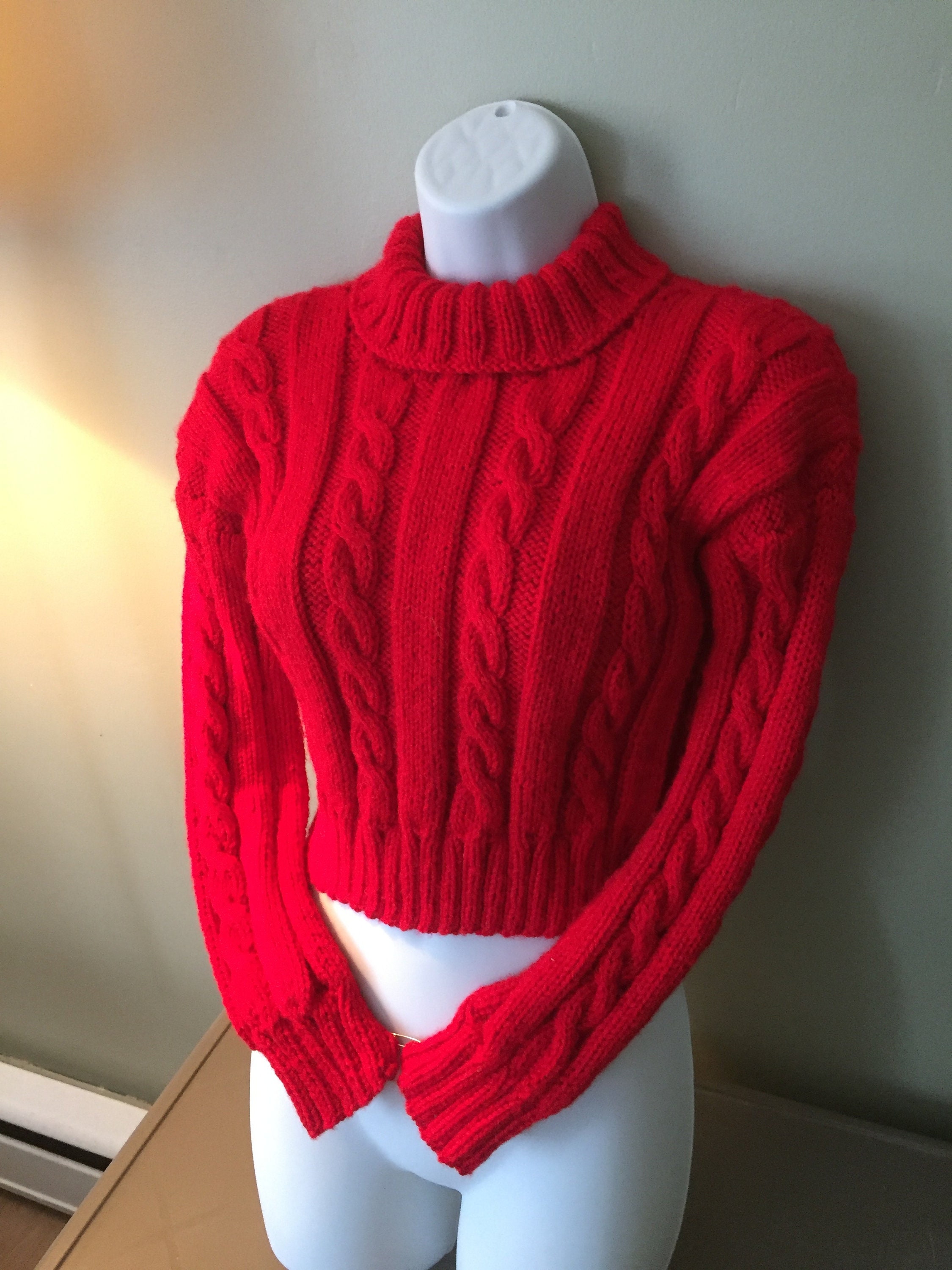Made to Order Knitted Sweetheart's Sweater in Red/ Knitted Jumper With ...