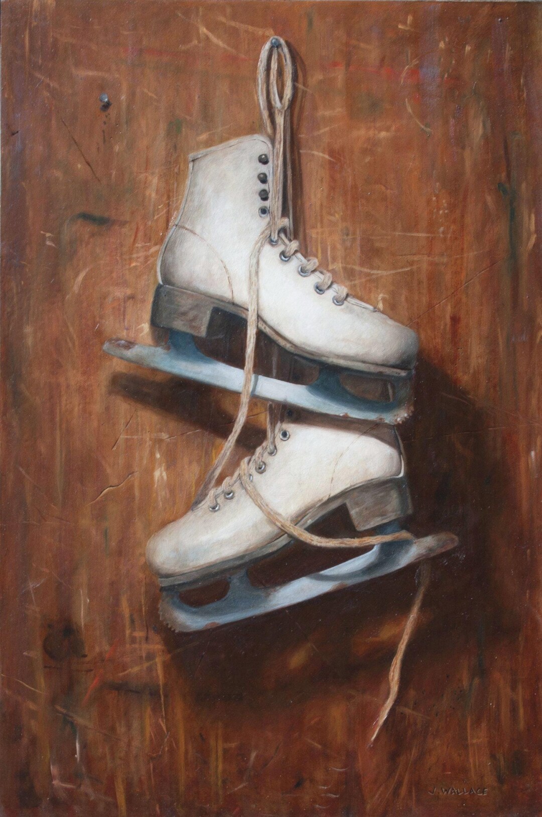 Original Oil Painting - Still Life of Ice Skates - Etsy
