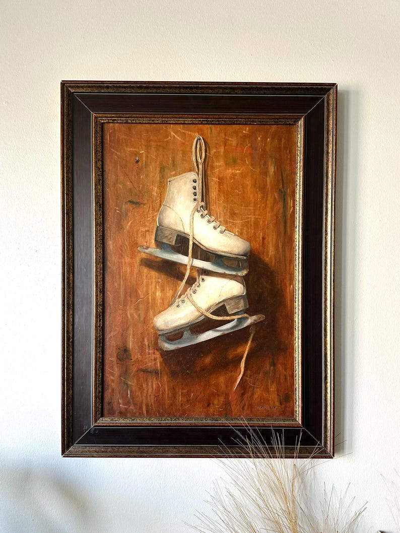 Original Oil Painting - Still Life of Ice Skates - Etsy