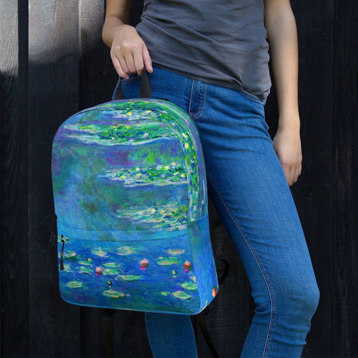 Monet Water Lilies Backpack Claude Monet Bag Water Lily Bag - Etsy