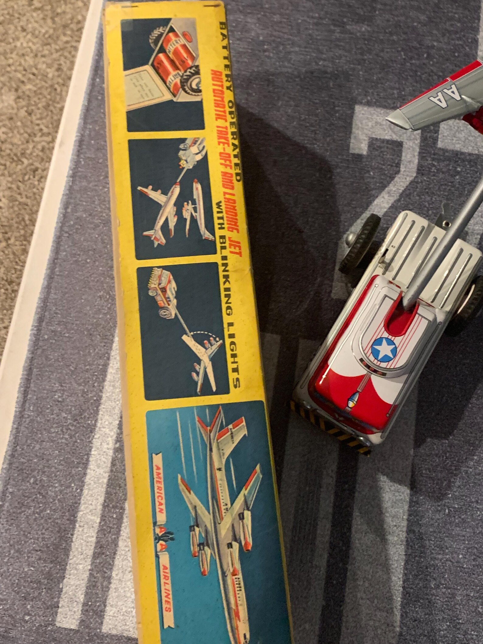 Vintage Battery Operated Airplane Toy - American Airlines Animation ...