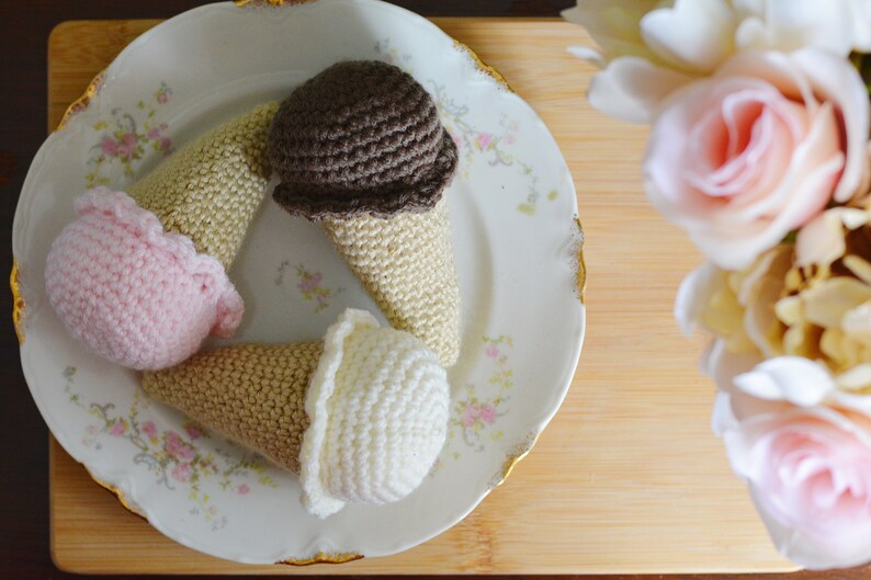 Crochet Ice Cream Cone, Pretend Play Food, Play Kitchen Accessories ...