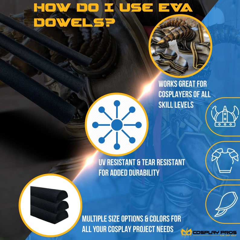 Cosplay EVA Foam Half Dome Rounded Dowels (3 Pack) - Etsy