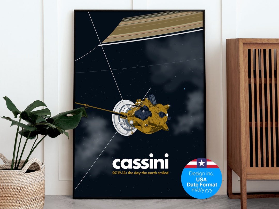 NASA Cassini Saturn Mission Giclée Art & Posters A3, A2, A1 USA Date ...