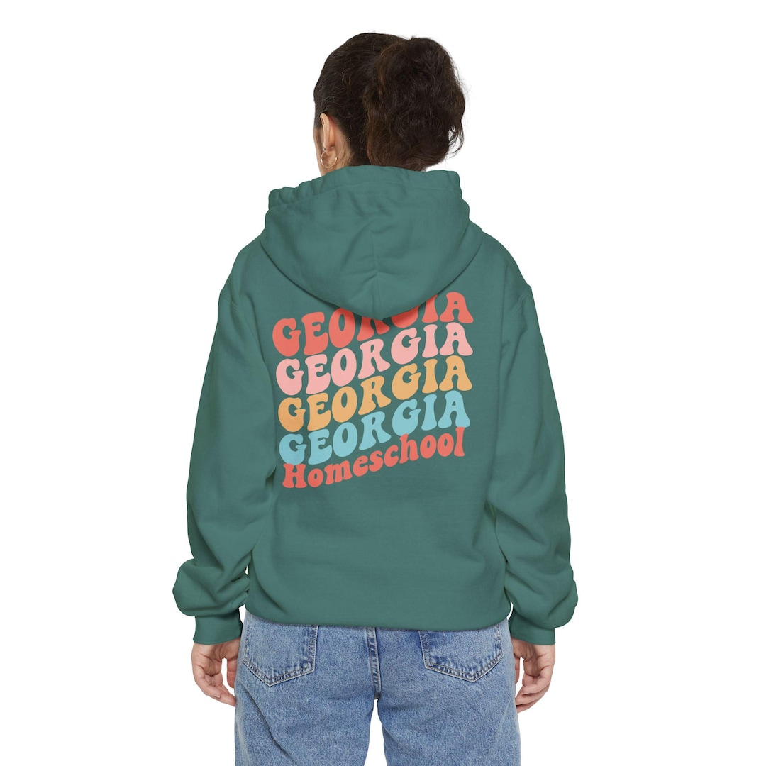 Retro Bubble Letter Georgia Homeschool Pullover Hoodie Cozy Hoodie With ...
