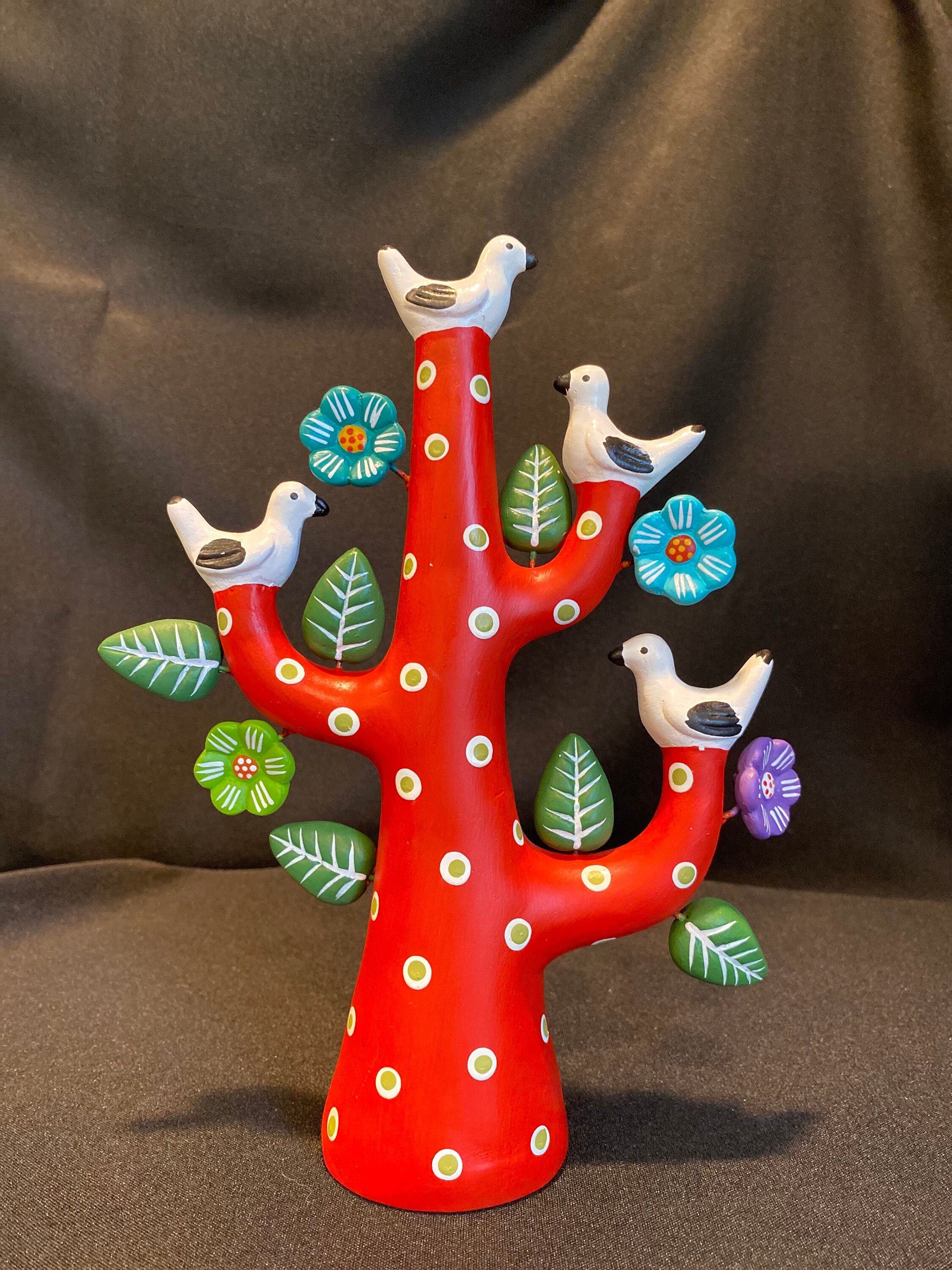 Peruvian Ceramics Cactus De Vidatree of Life Bright Birdshand - Etsy