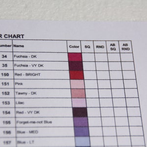 DMC Color Chart for Diamond Painting Drills Square Round | Etsy