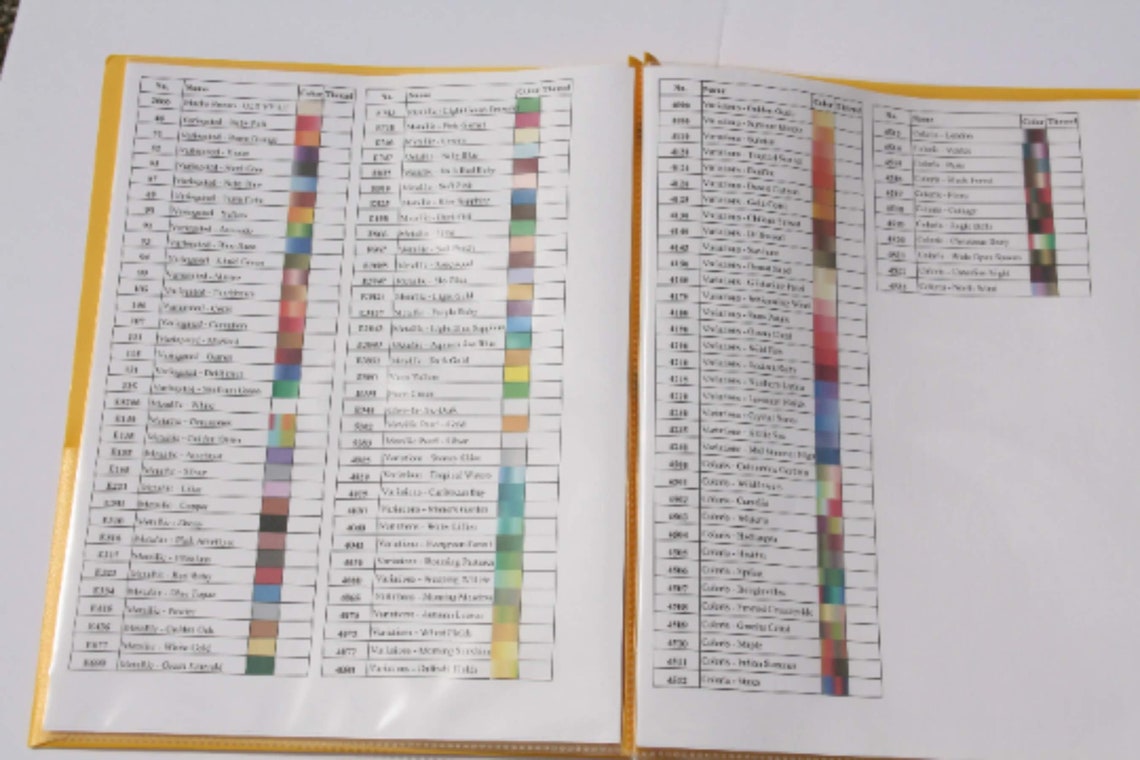 DMC Floss Color Chart Digital Download Complete Colors - Etsy