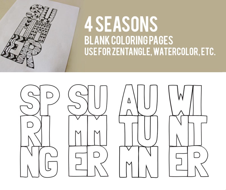 SET of FALL DECOR Printable Coloring Pages Digital Download Zentangle ...