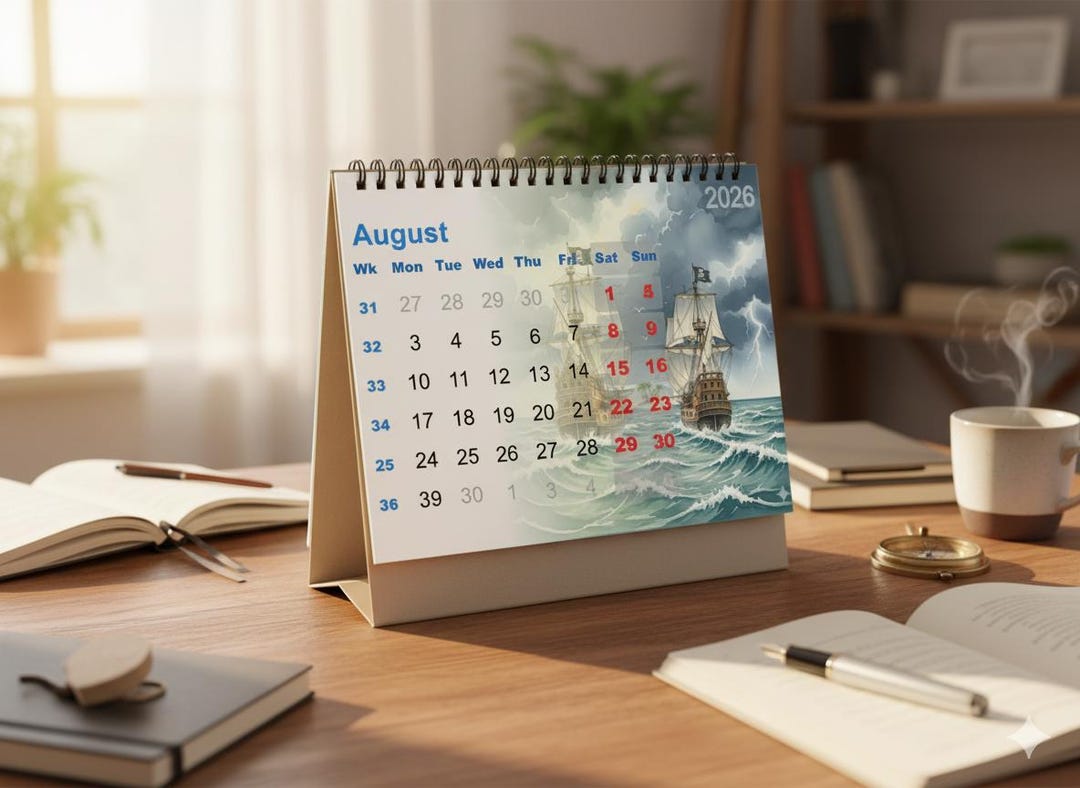 2026 Pirate Ships Themed Digital Art Calendar: Set Sail for Adventure ...