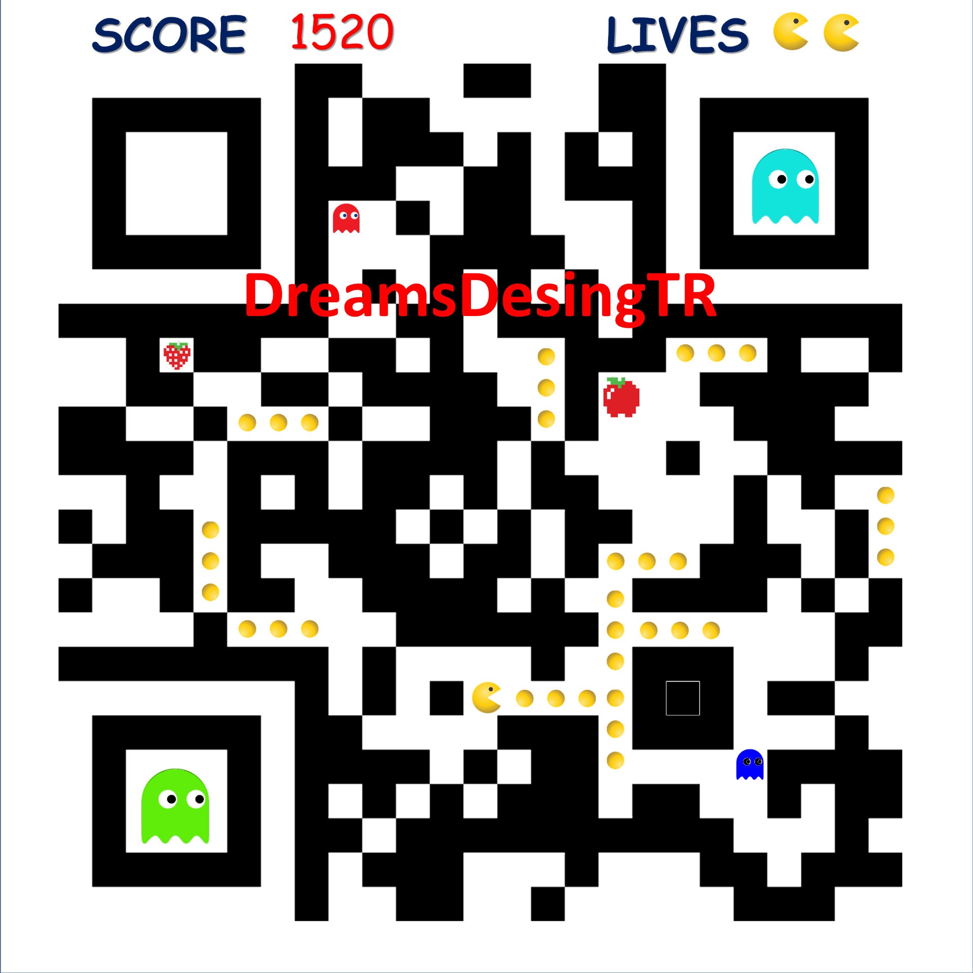 QR Code Desing PACMAN QR Desing is My Etsy Address - Etsy