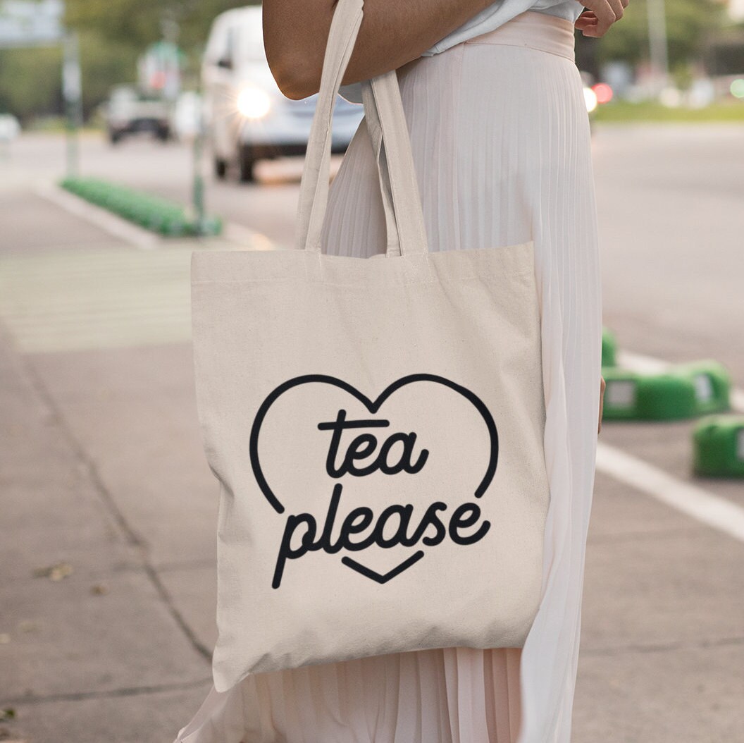 Tea Please tote bag Cotton Tote Bag Vegan Ethical Tote | Etsy