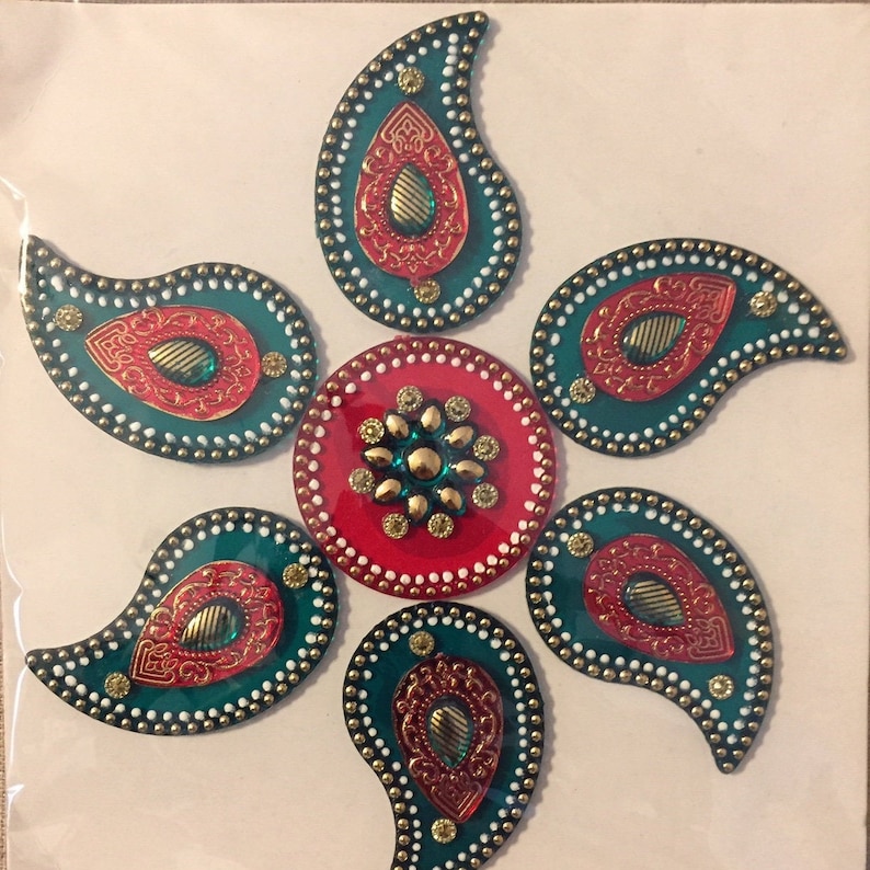 Indian Floor or Wall Decoration Rangoli Mango Shape Green - Etsy