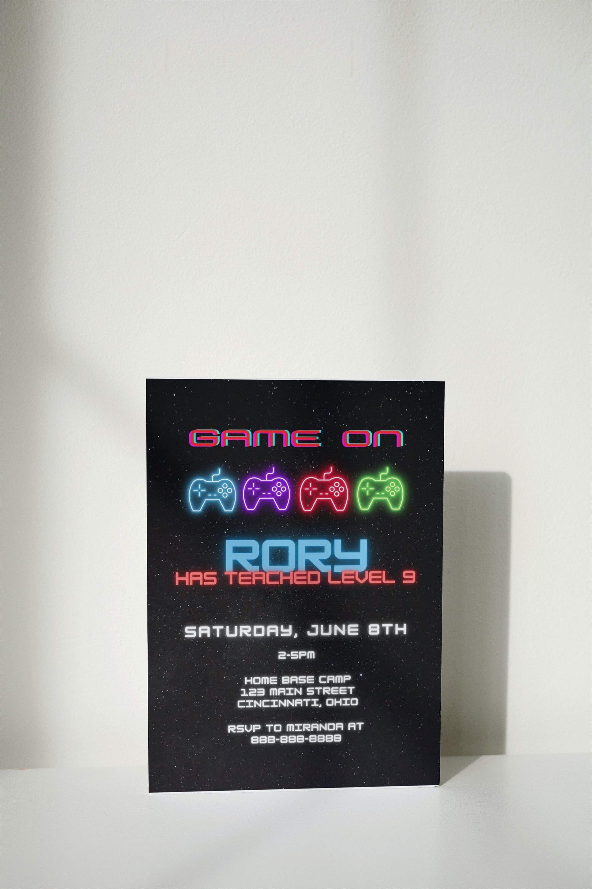 Game on Kids Birthday Invitation Level up Gaming Invite Digital ...