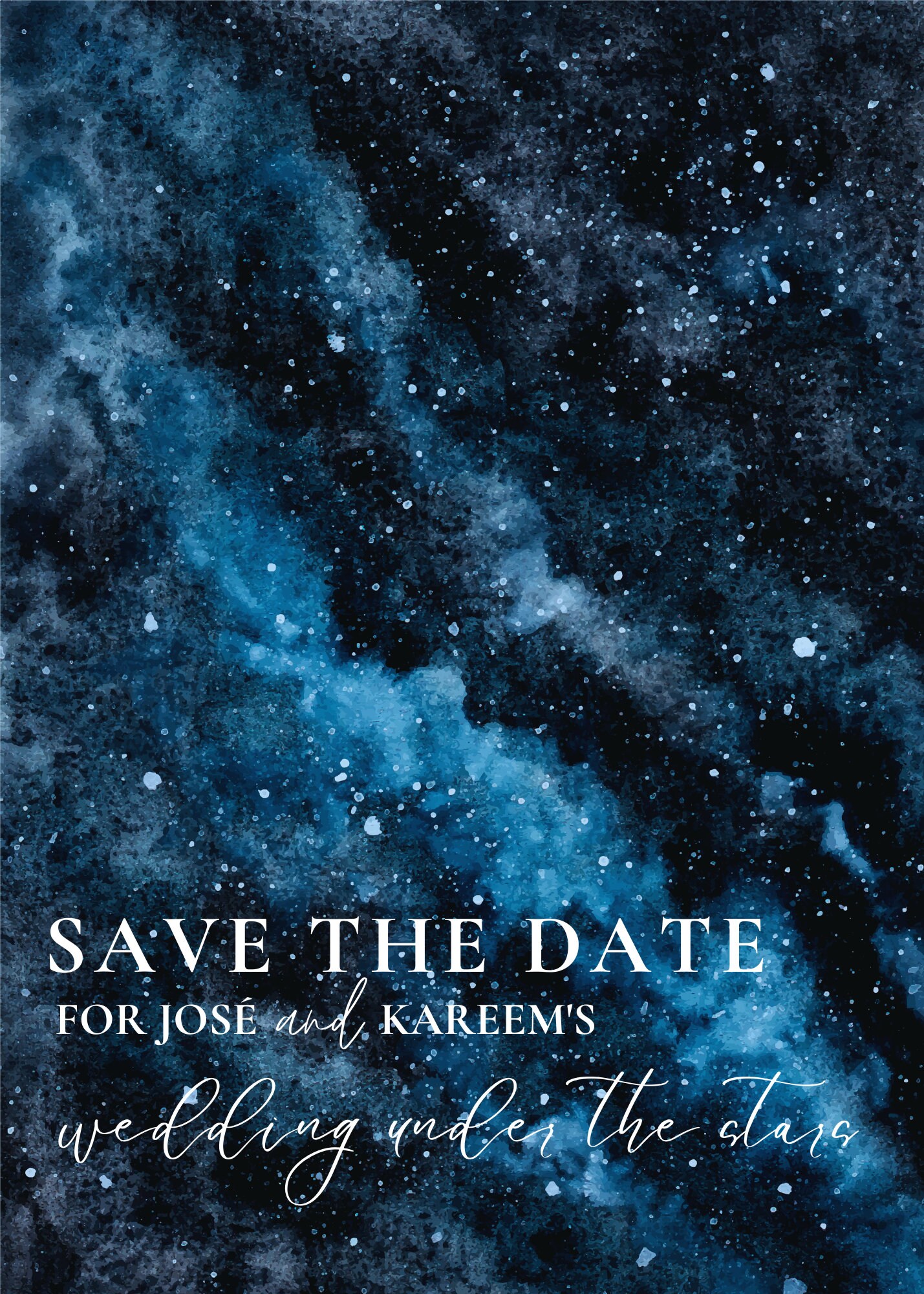 Under the Stars Save the Date Instant Digital Download Celestial Moon ...