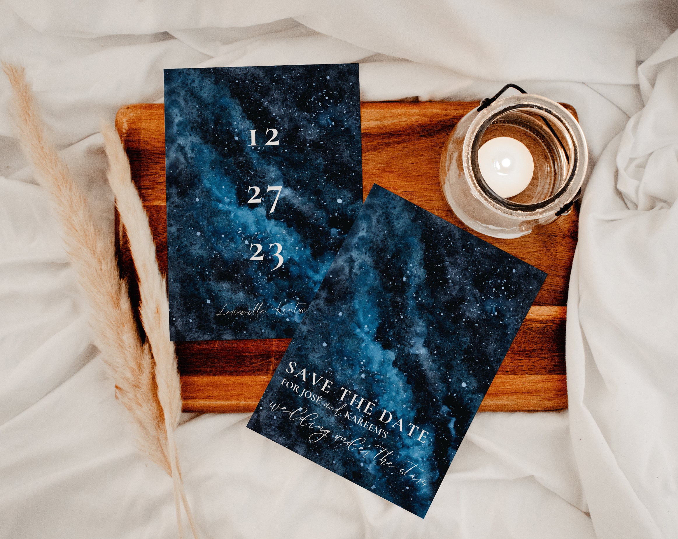 Under the Stars Save the Date Instant Digital Download Celestial Moon ...