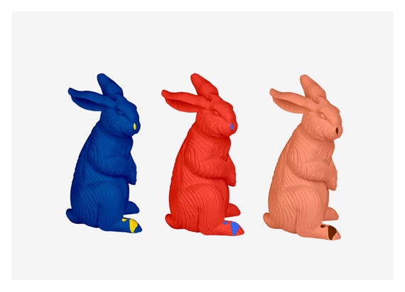 Contemporary rabbit home decor art fashion decor jewelry | Etsy