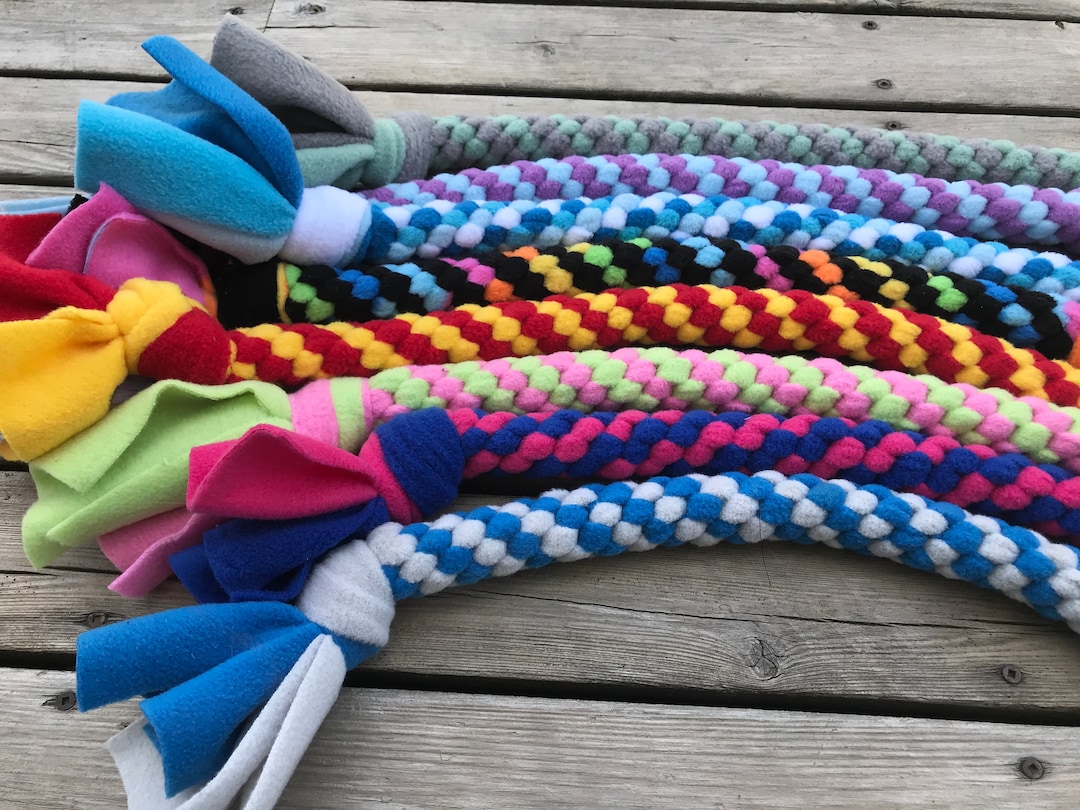 Spiral Knot Tug Toy, Fleece Dog Toy, Agility Tug, Dog Agility Toy, Rope ...