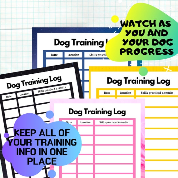 Dog Training Log Training Printable Digital Dog Planner Dog - Etsy