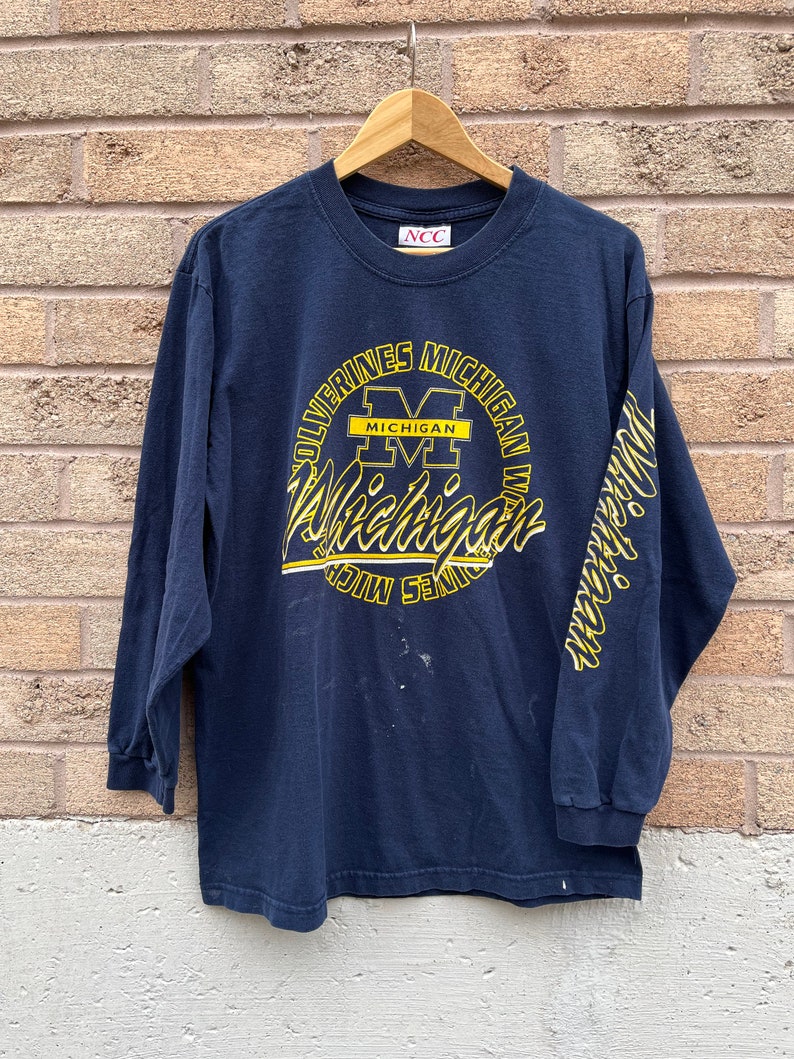 Vintage Michigan Wolverines NCAA Longsleeve - Etsy