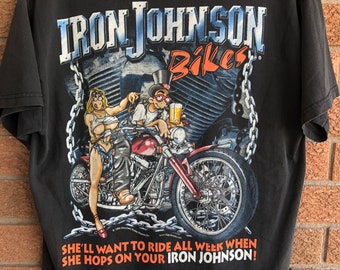 Vintage 1990s Big Johnson Fire Hoses Graphic T-shirt L White Tee Shirt ...