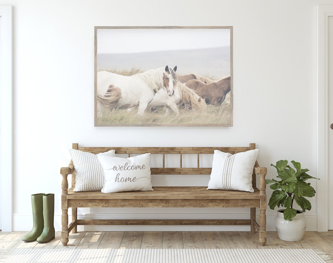 Large Horse Poster Pony on the Beach Horse Printable Horse | Etsy
