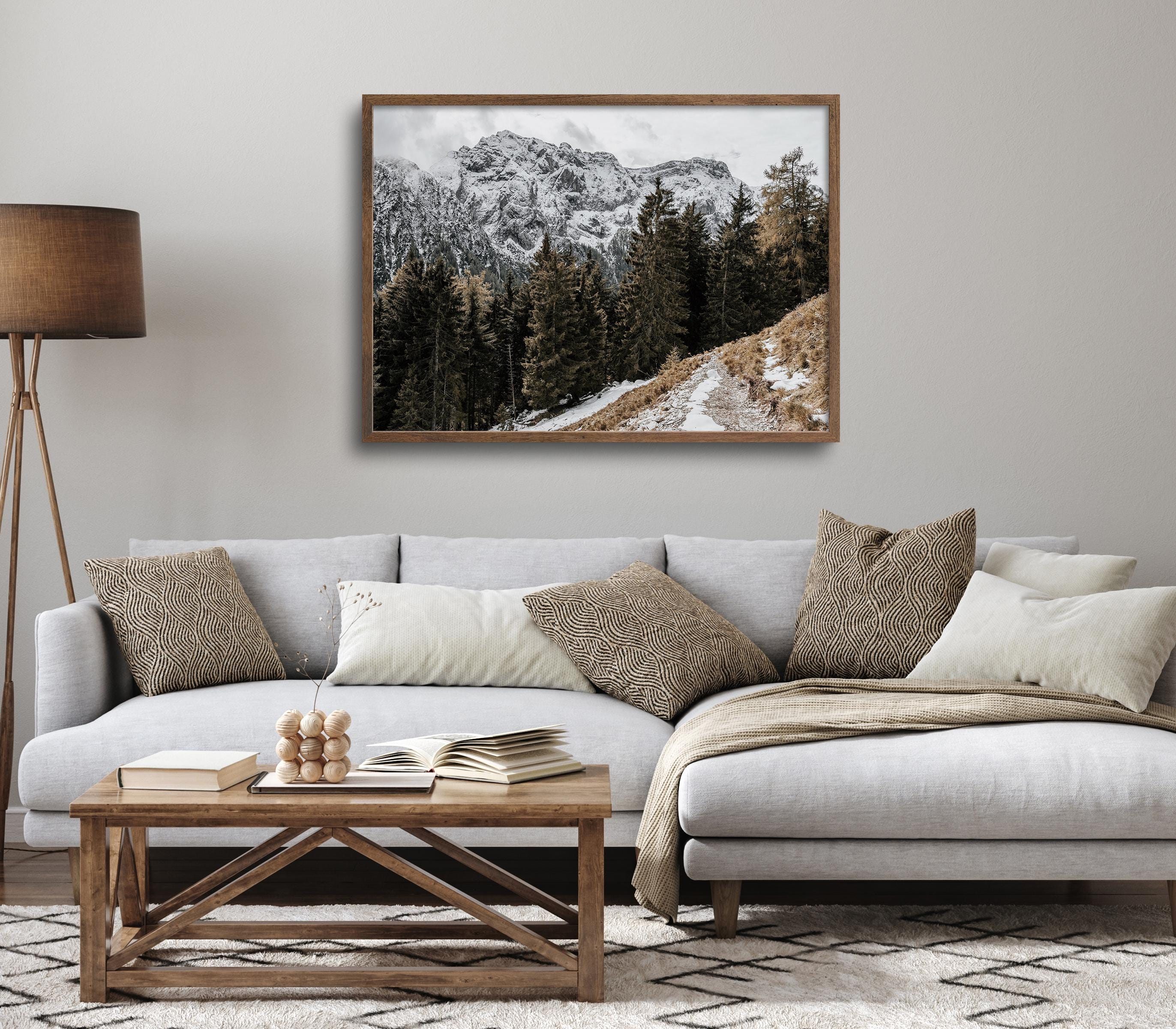 Colorado Mountain Scenery Print, Rustic Home Decor, Snow Covered Peaks ...